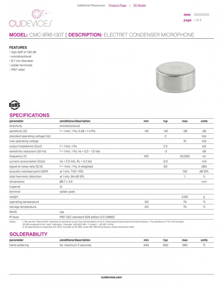 CMC-9745-130T datasheet page 1