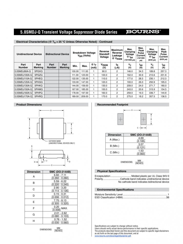 BOURNS 5.0SMDJ-Q datasheet page 3