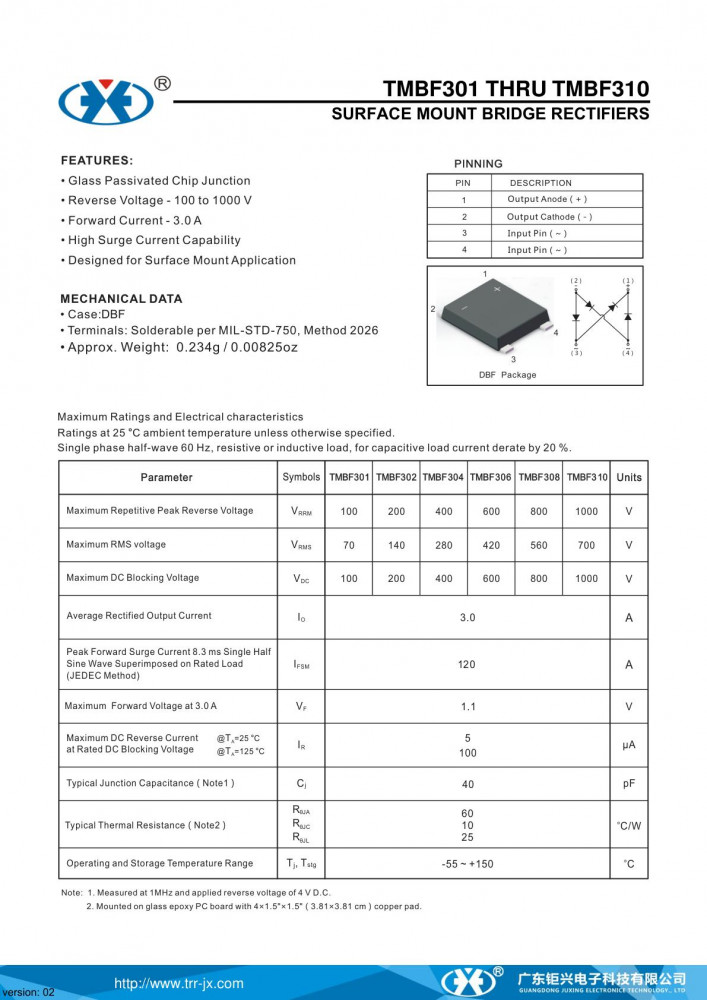 TMBF310 datasheet page 1