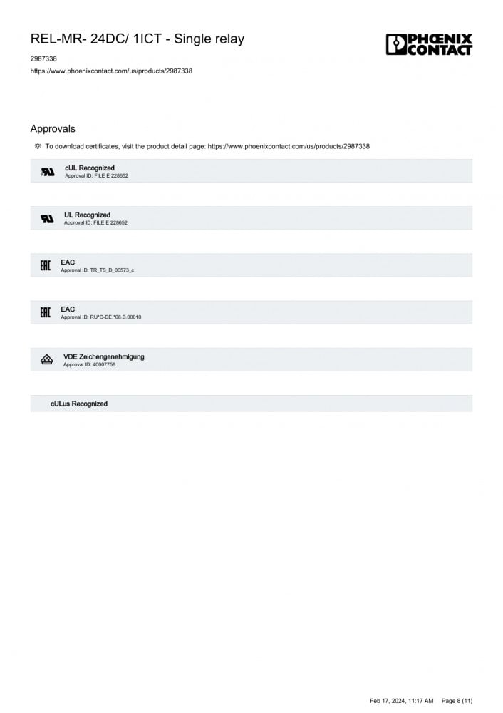 Phoenix Contact 2987338 technical document page 8