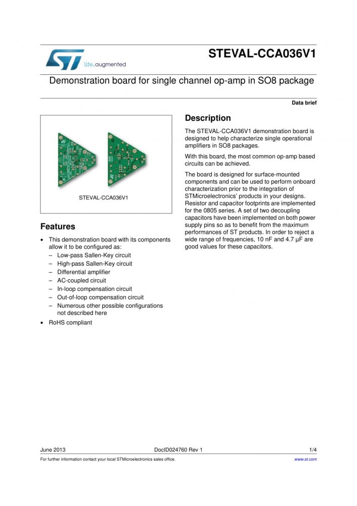 STEVAL-CCA036V1 document page 1