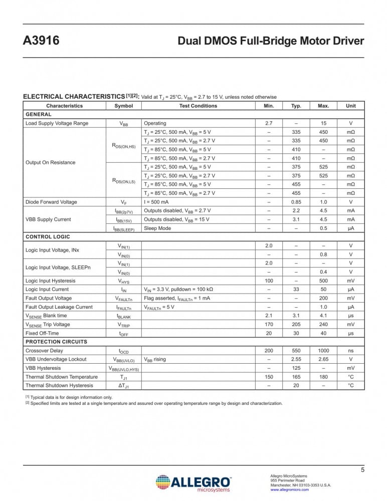 A3916 datasheet page 5