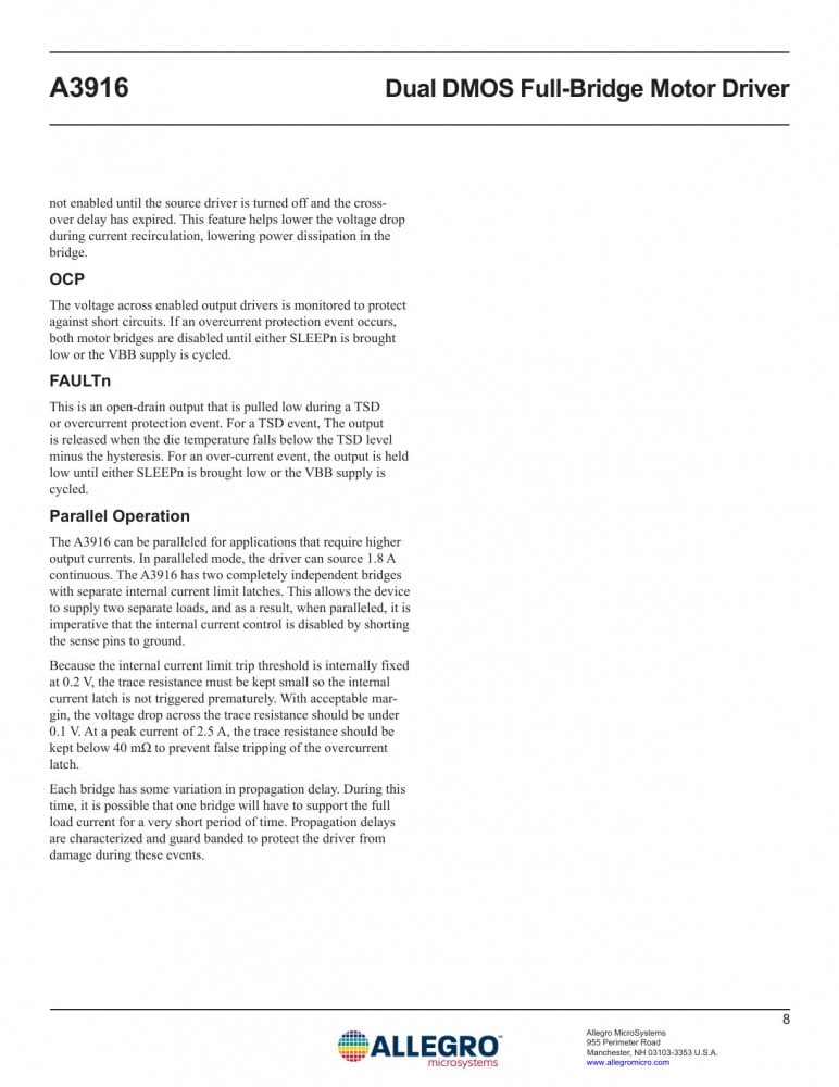 A3916 datasheet page 8