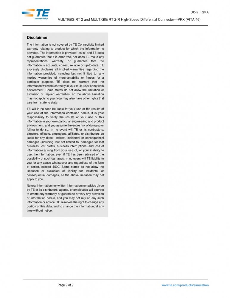 TE Connectivity MULTIGIG RT 2 technical report page 9