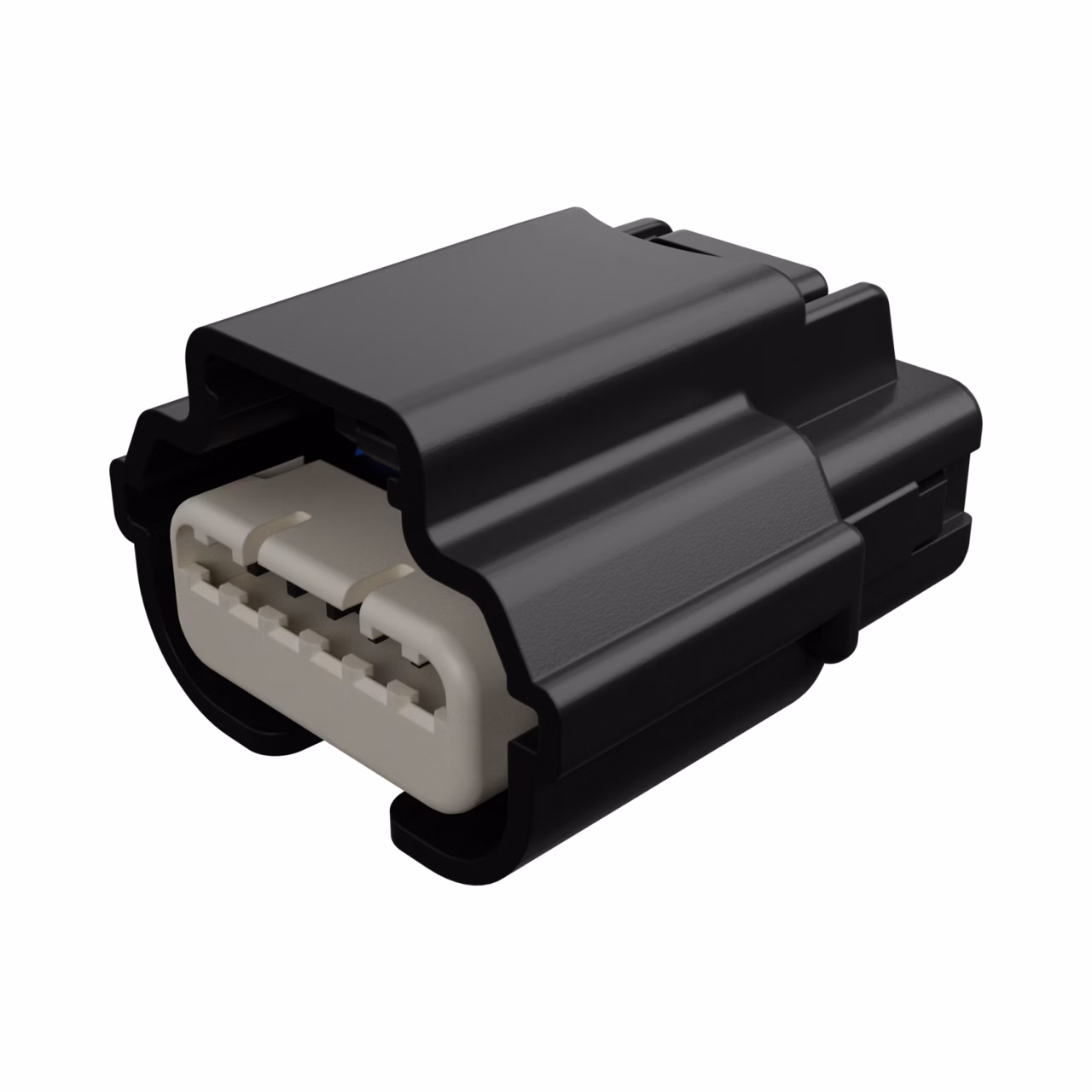 2.54mm MX64 Sealed Crimp Housing, Single Row, Kaizan Terminals, Black, 6  Circuits, Key A, without CPA Lock, Terminals 1 and 6 Plugged for sale