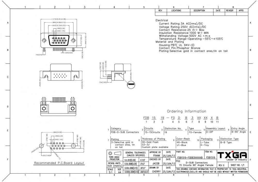 TXGA FDB1519 drawing page 2