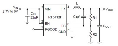 RT5712C - 2A, 1MHz, 6V CMCOT Synchronous Step-Down Converter