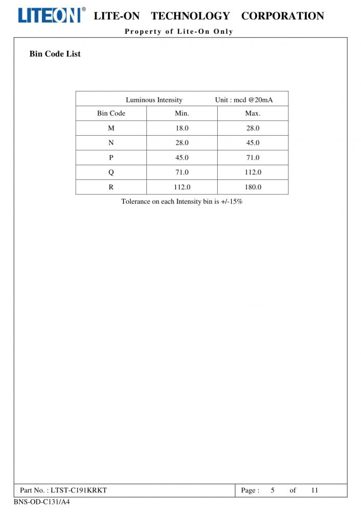 LTST-C191KRKT datasheet page 6