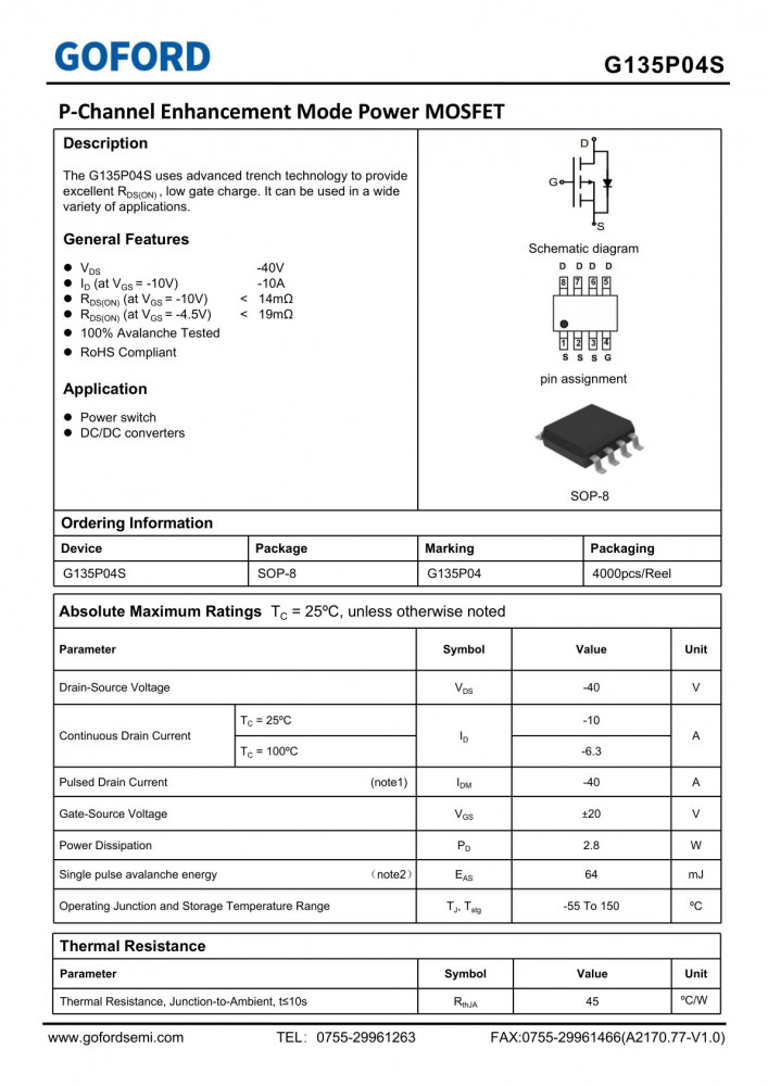 G135P04S datasheet page 1