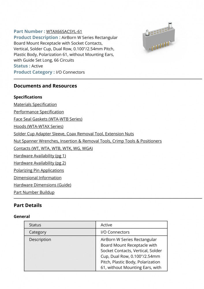 WTAX66SACSYL-61 technical document page 1