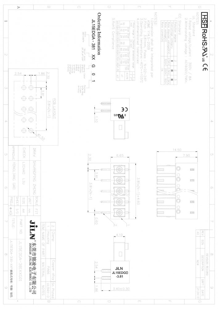 JILN JL15EDGA-38103G01 technical drawing
