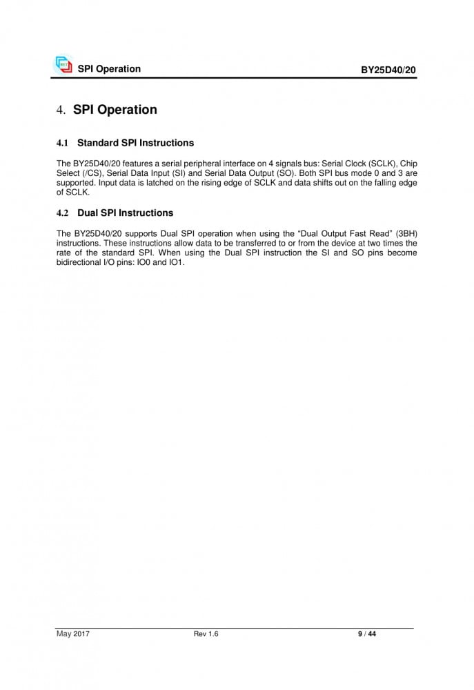 BY25D40 datasheet page 9