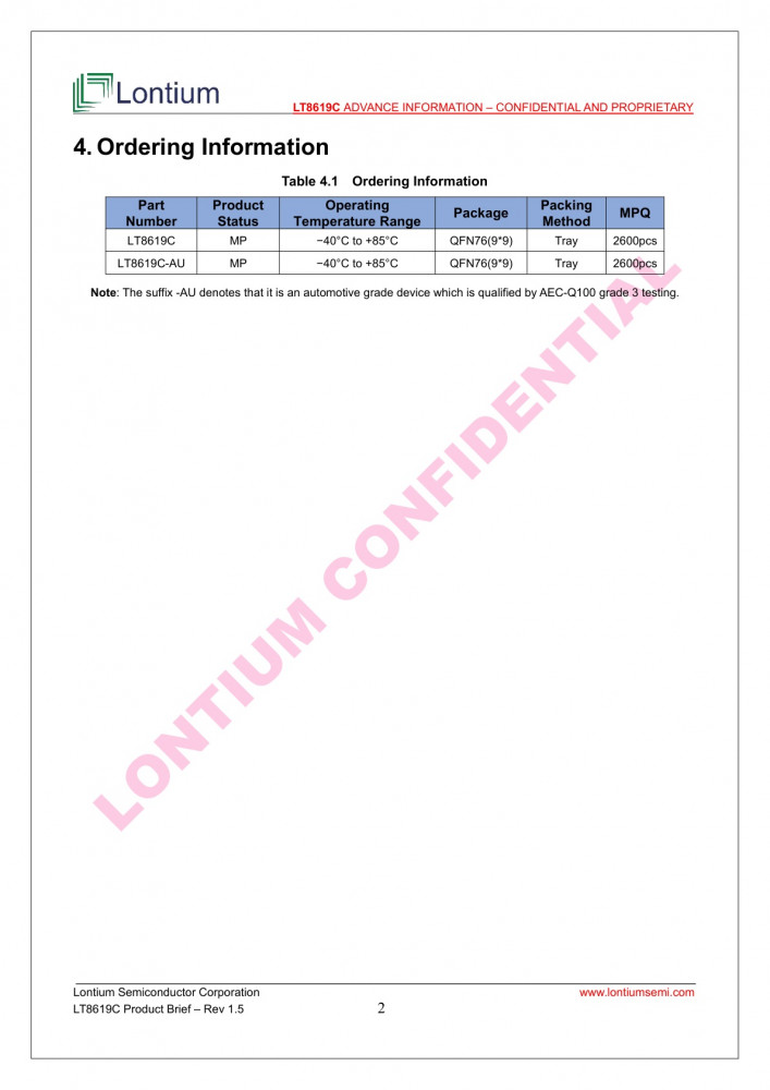 LT8619C technical document page 2