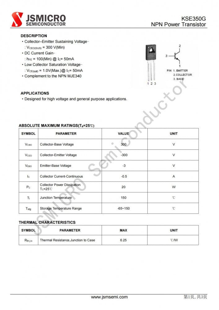 KSE350G-JSM datasheet page 1