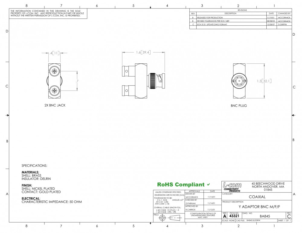 BA845 technical drawing preview