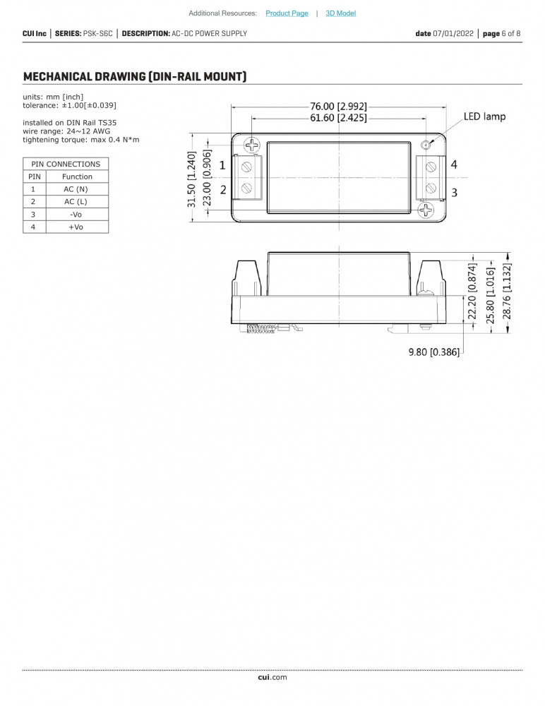 PSK-S6C series datasheet page 6