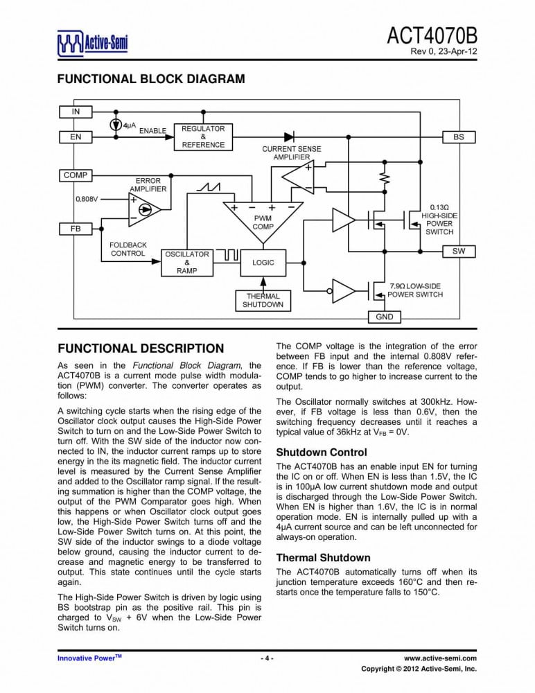 ACT4070BYH-T datasheet page 4
