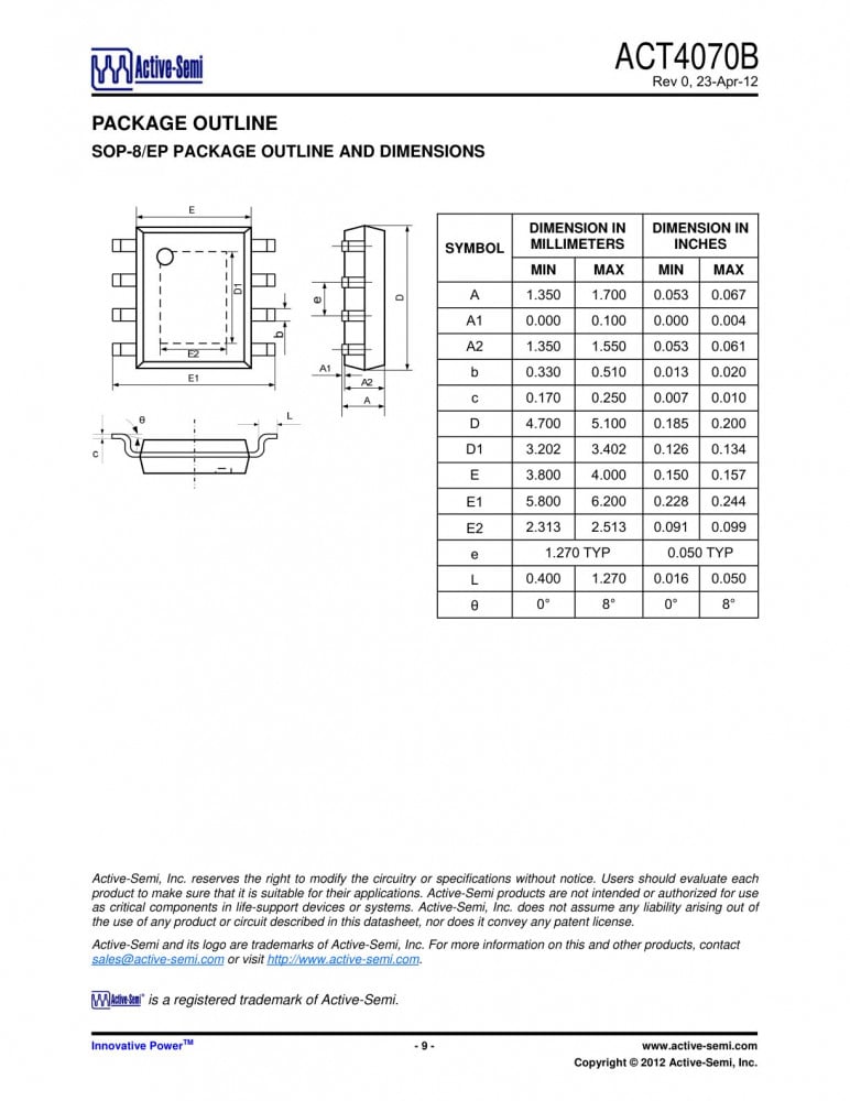 ACT4070BYH-T datasheet page 9