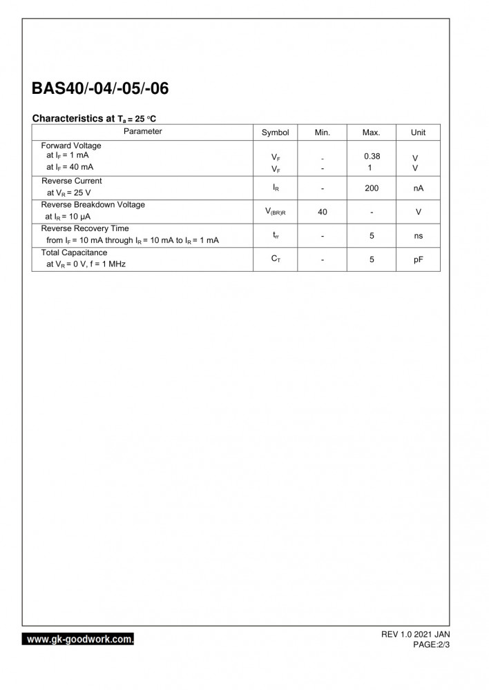 GOODWORK BAS40-04 datasheet page 2
