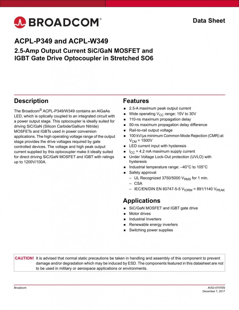 ACPL-P349 datasheet page 1