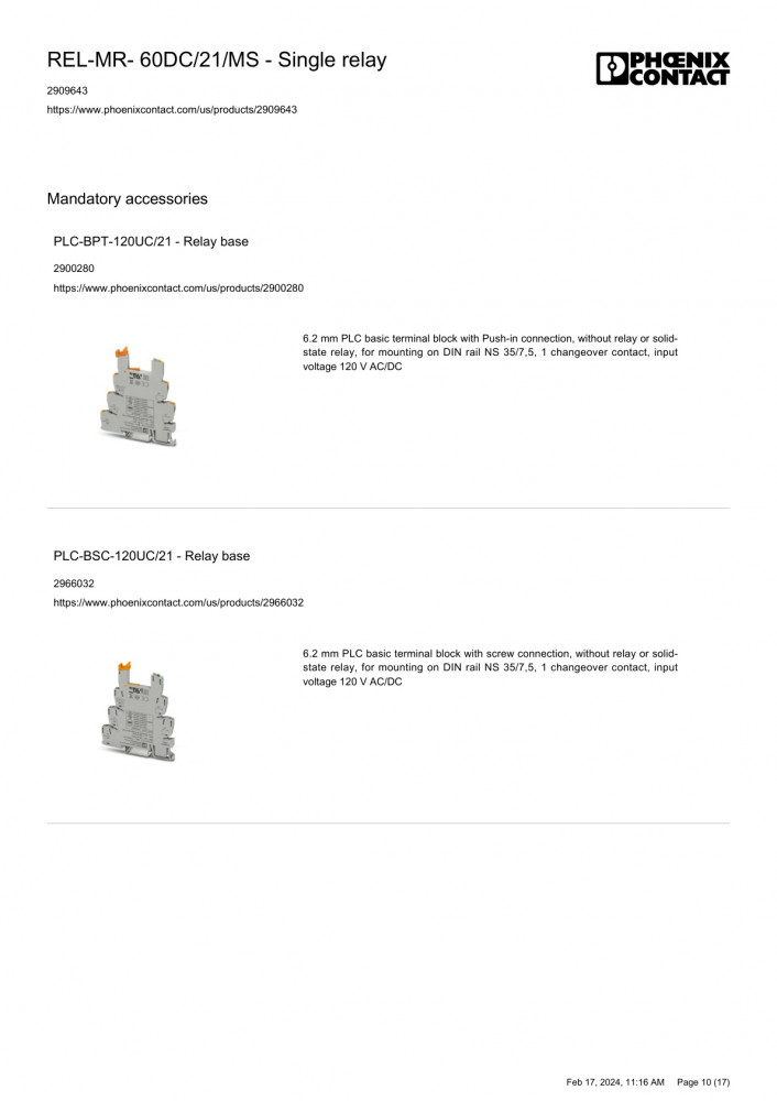 Phoenix Contact 2909643 product document page 10