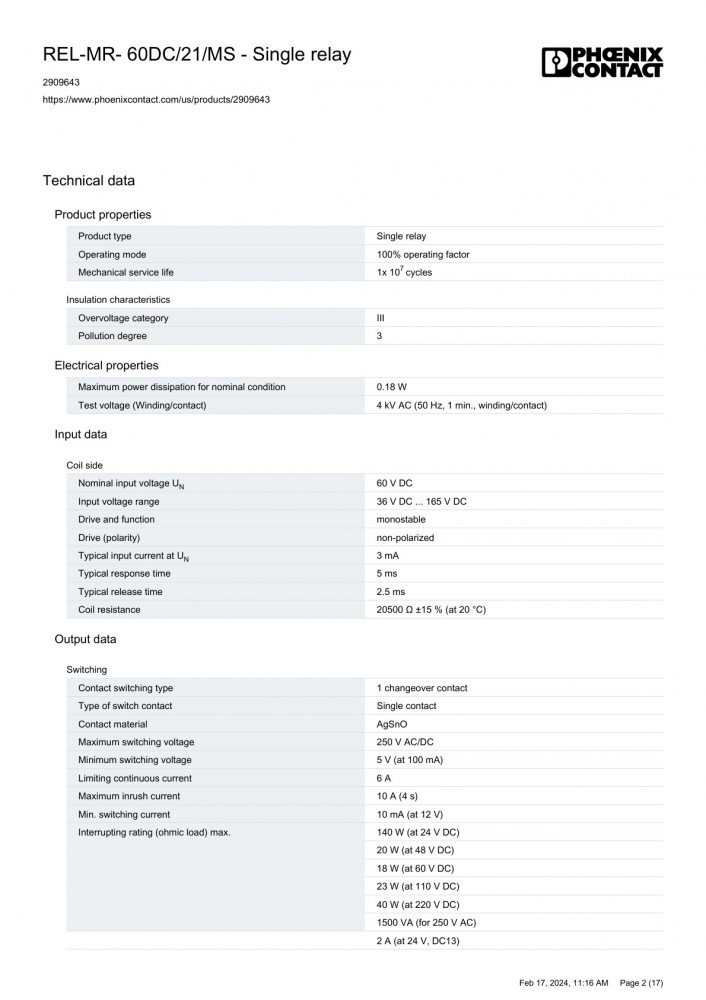 Phoenix Contact 2909643 product document page 2