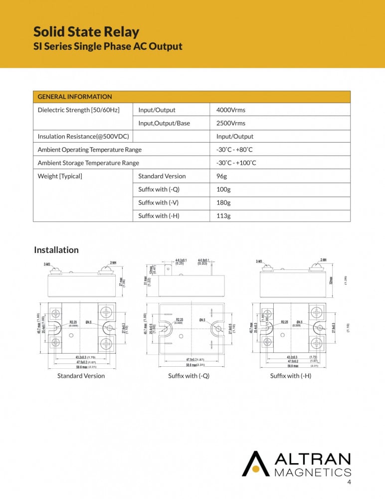 ASR-SI series datasheet page 4