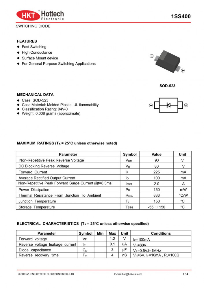 1SS400 datasheet page 1
