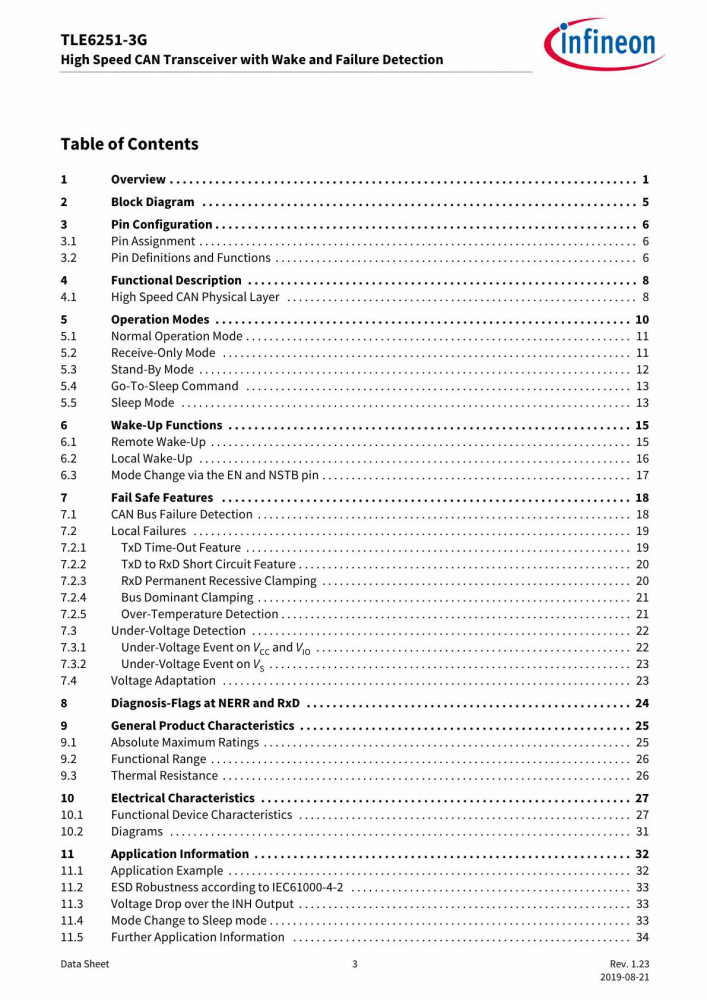 TLE6251-3G datasheet page 3