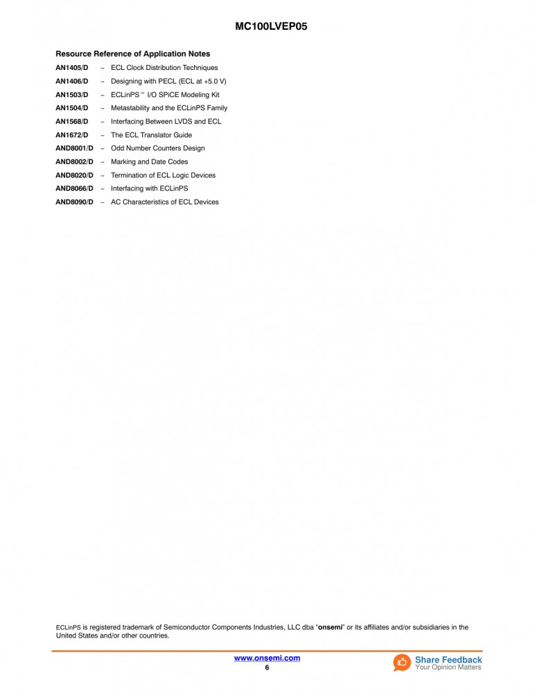 MC100LVEP05 datasheet page 6