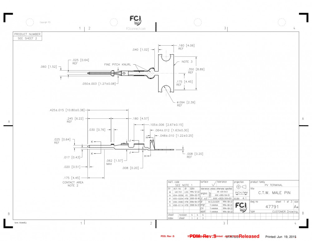 Amphenol 47791 drawing page 1