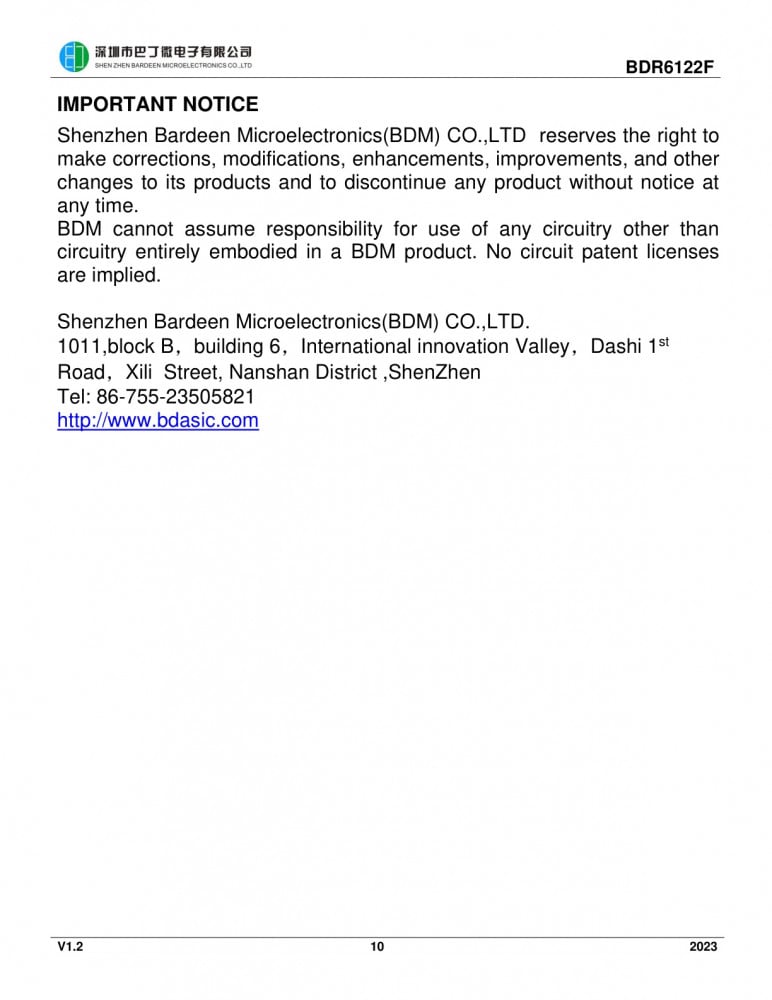BDR6122F datasheet page 10