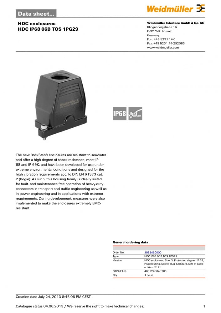 WEIDMULLER 1082480000 documentation page 1