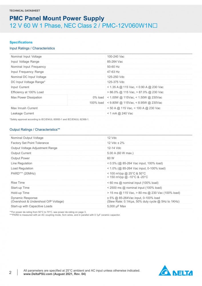 DELTA PMC datasheet page 2