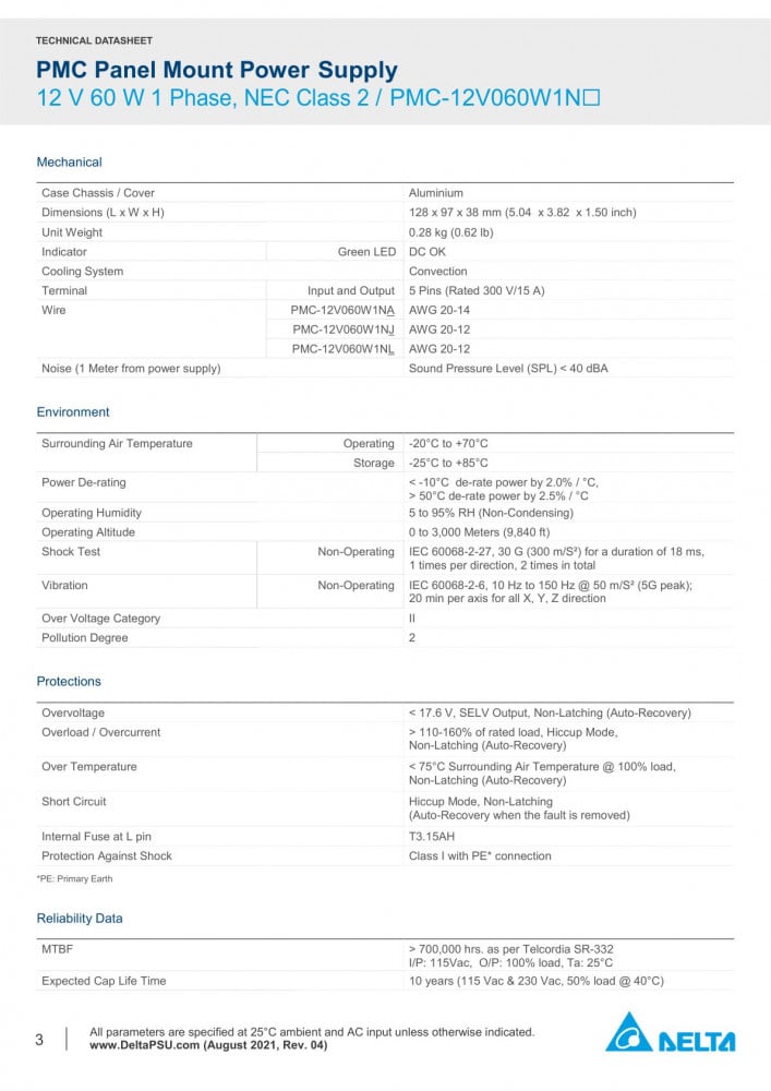DELTA PMC datasheet page 3