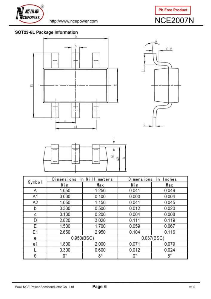 NCE2007N datasheet page 6