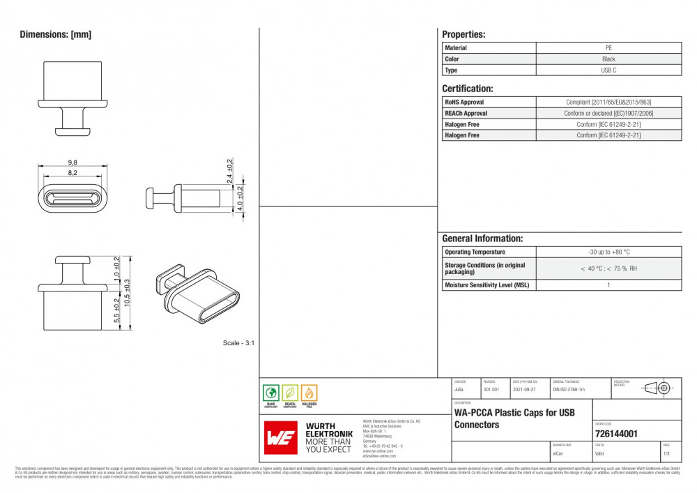 726144001 product document, page 1