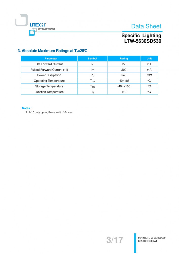 LTW-5630SD530 datasheet page 4