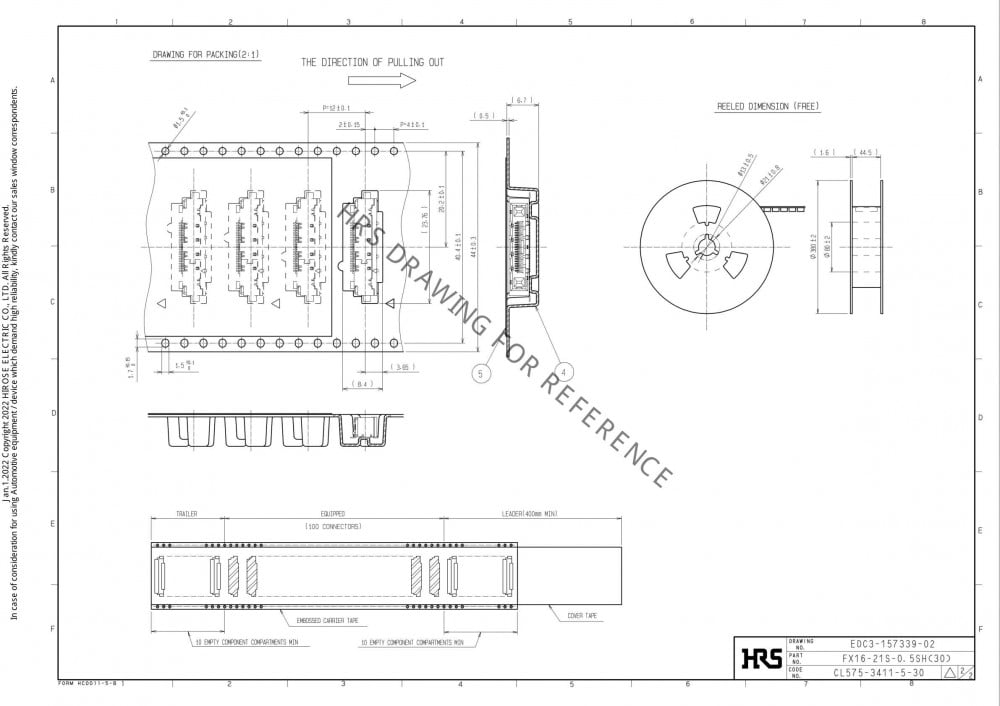 HRS FX16-21S-0.5SH(30) technical drawing page 2