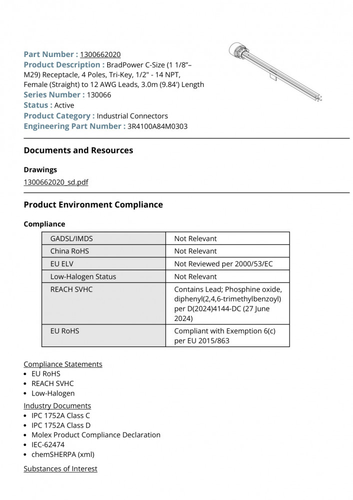 MOLEX drawing page 1