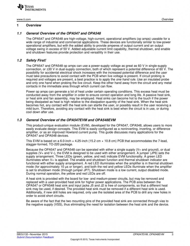 OPA548EVM document preview, page 3