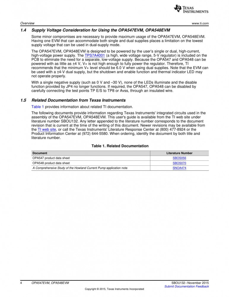 OPA548EVM document preview, page 4
