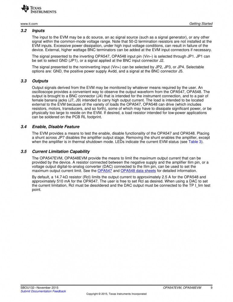 OPA548EVM document preview, page 9