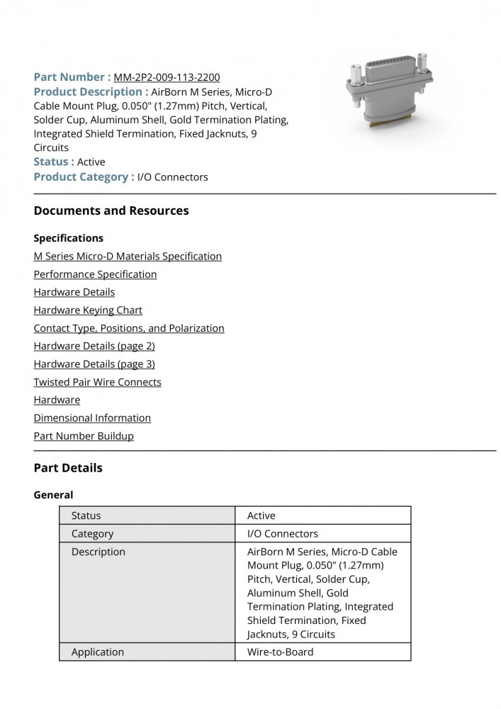 MM-2P2-009-113-2200 technical document page 1
