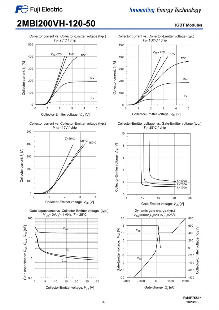 2MBI200VH-120-50 technical document page 4