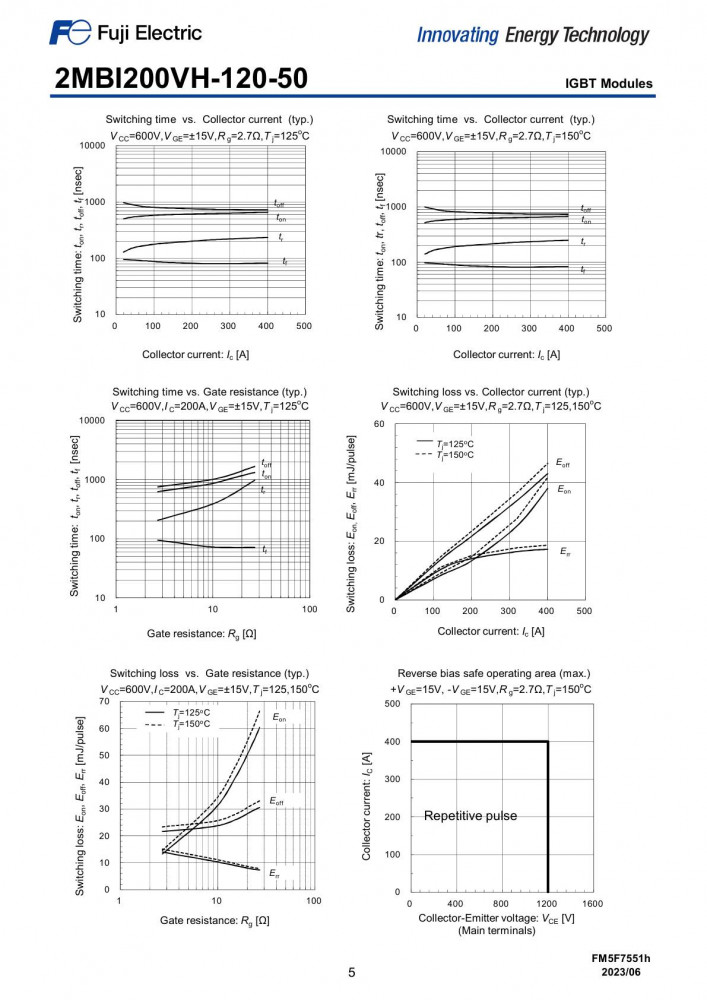 2MBI200VH-120-50 technical document page 5