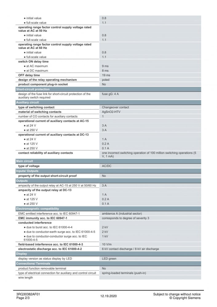 3RQ30382AF01 technical document page 2