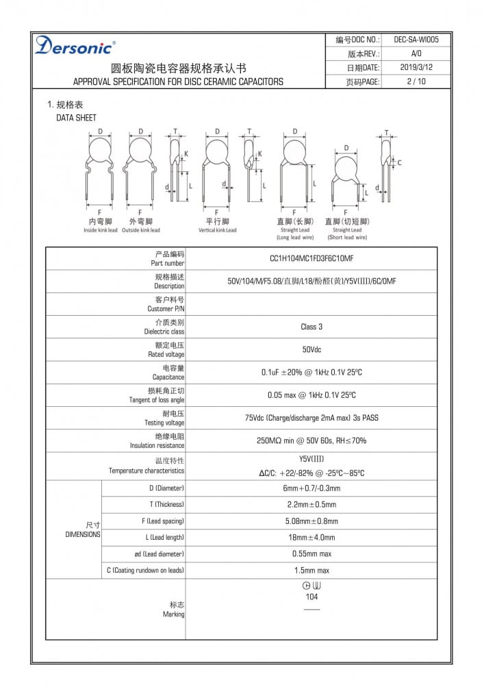 Dersonic approval specification page 4