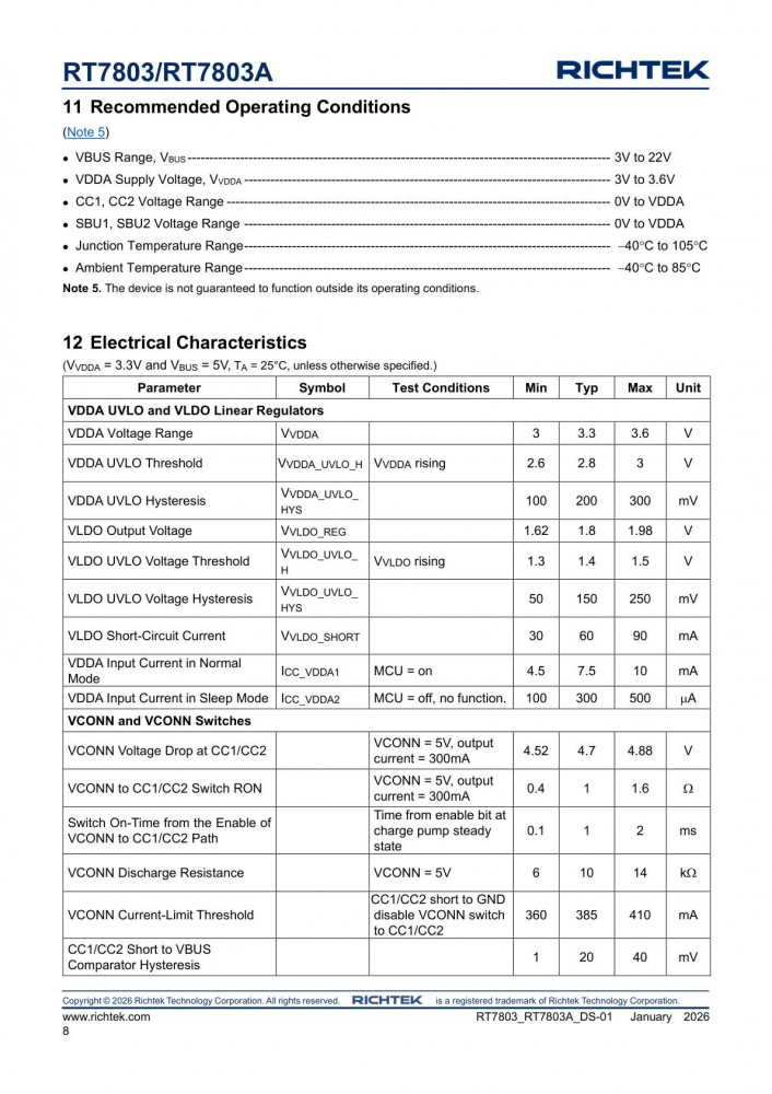 RT7803/RT7803A document preview, page 8