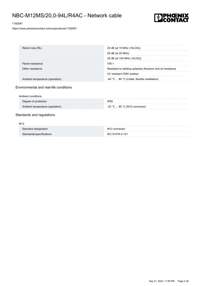 Phoenix Contact 1192091 technical document page 4